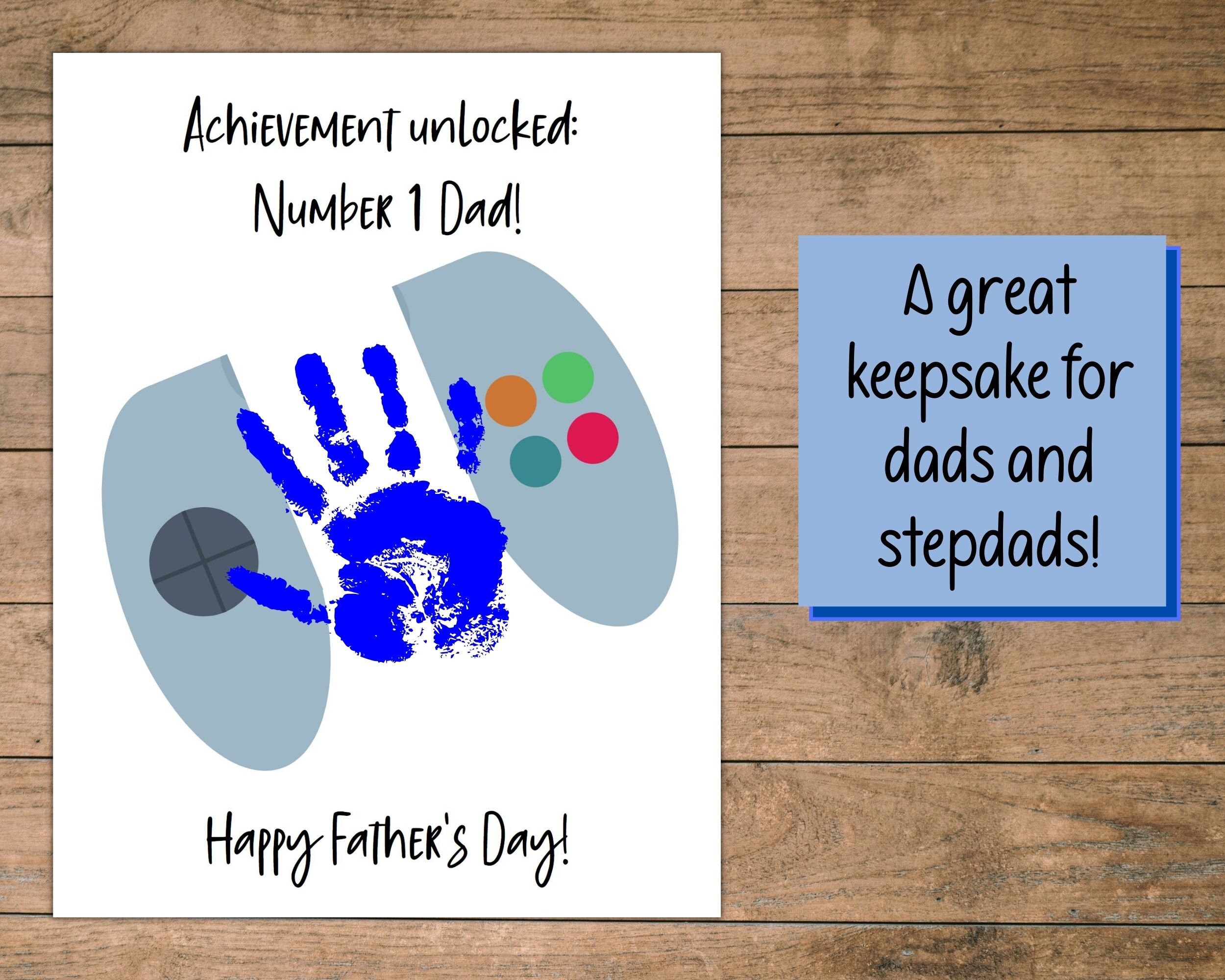 Printable Father's Day Handprint Art Fathers Day Keepsake Gamer Dad ...
