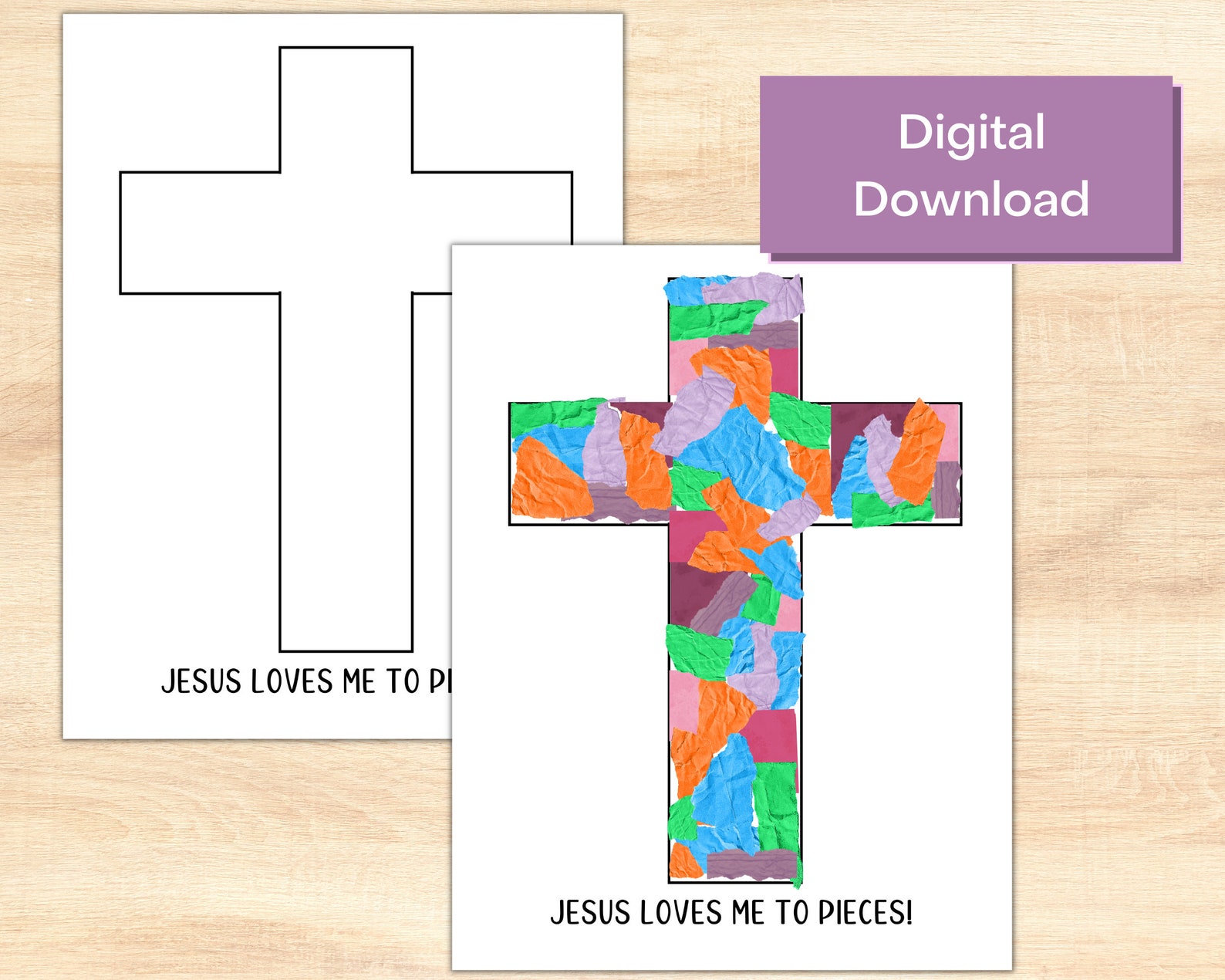 Easy Easter Cross Craft for Kids: Toddler Printable (digital Download ...
