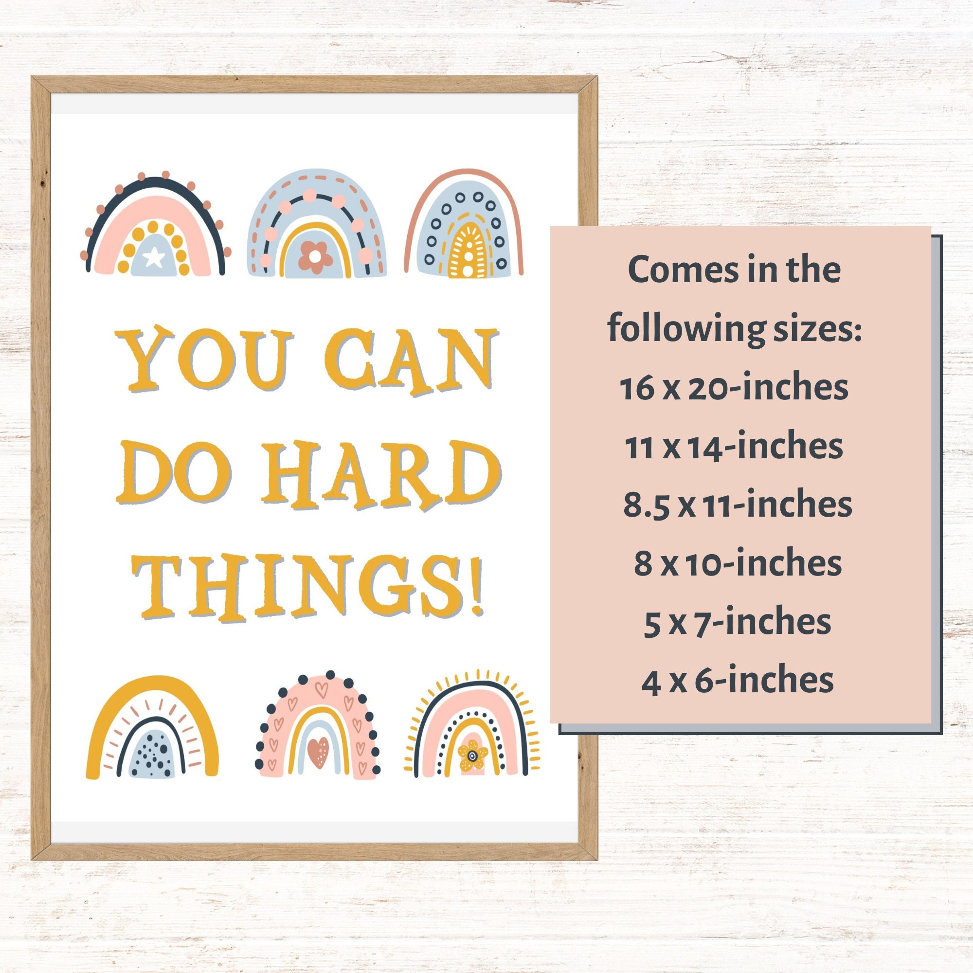 You Can Do Hard Things Poster Printable, Teacher Décor Poster, Boho ...