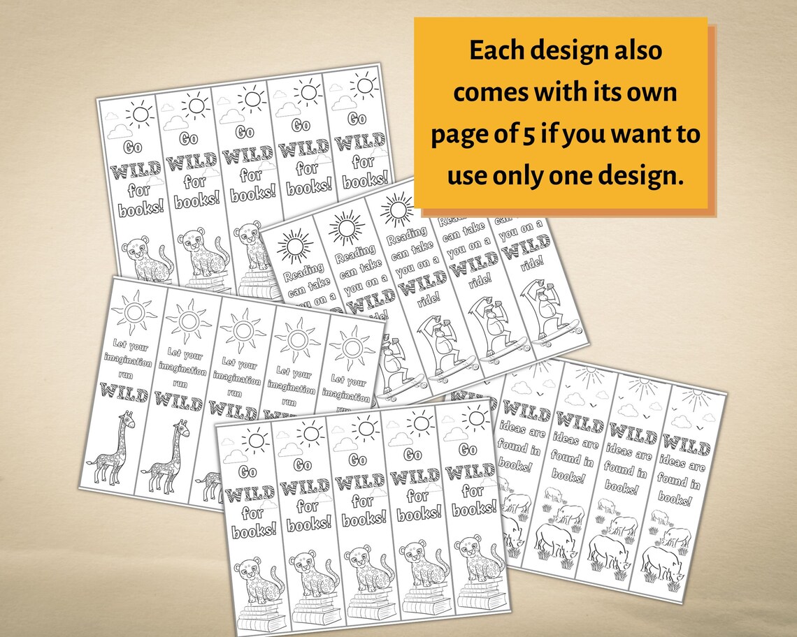 Printable Coloring Bookmarks for Kids Safari Bookmarks Printable ...