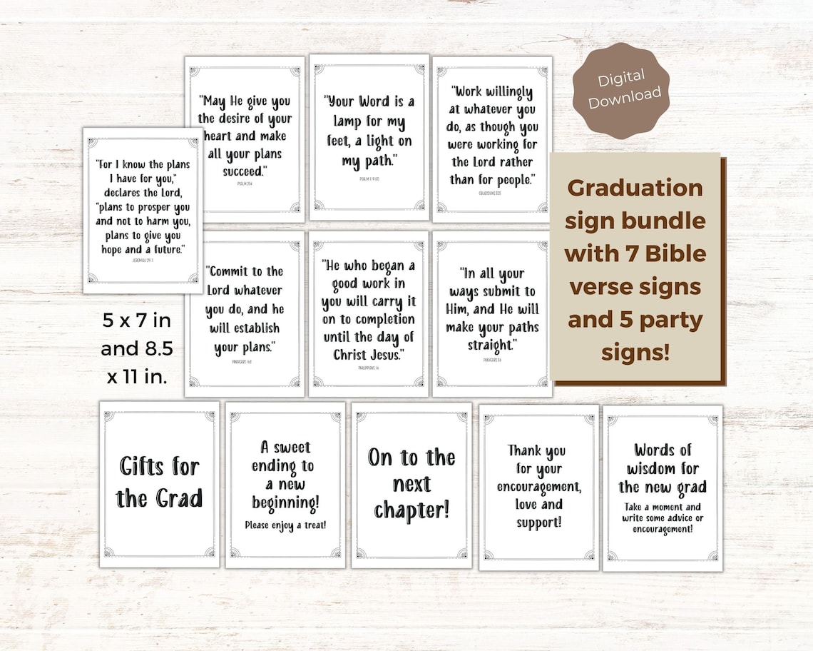 Printable Graduation Decoration Bundle Christian Graduation Decorations ...