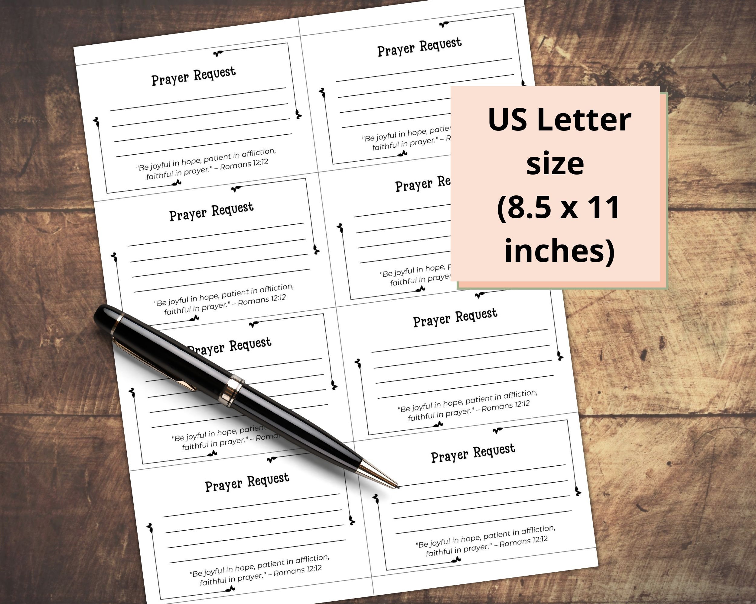 Printable Prayer Request Cards: Elegant Templates (digital Download) - Etsy