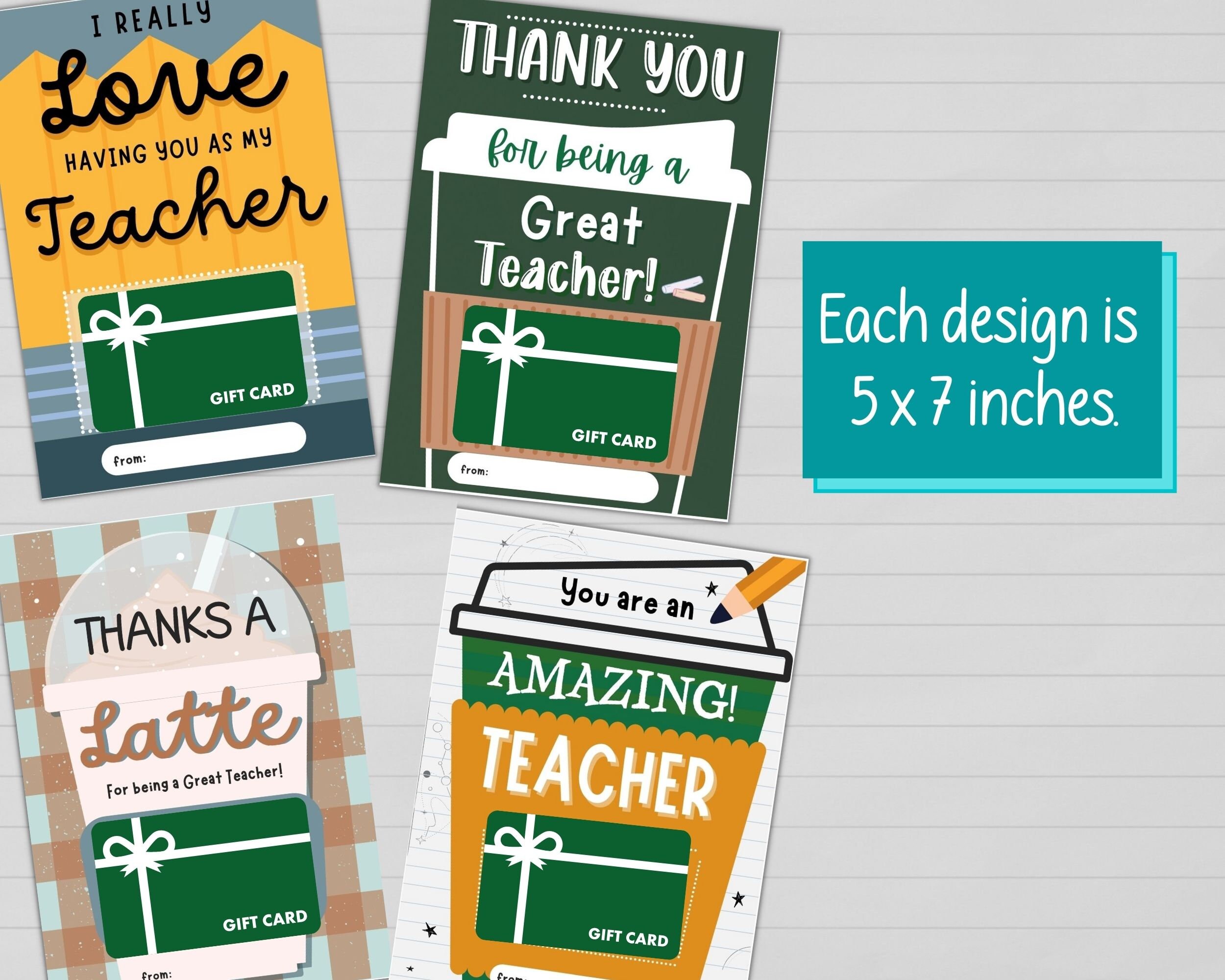 Teacher Appreciation Gift Card Holder Printable End of Year Teacher ...