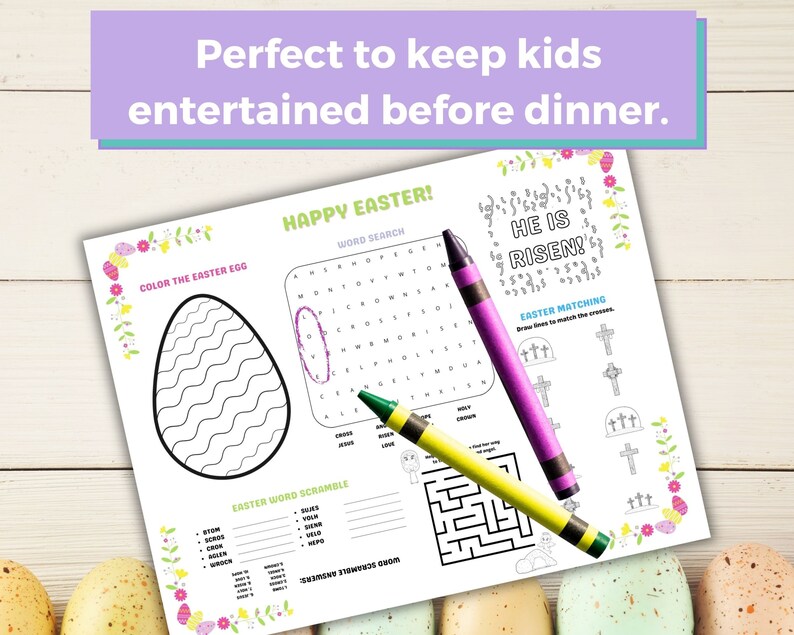 Christian Easter Activity Placemat: Coloring Page (digital Download) - Etsy