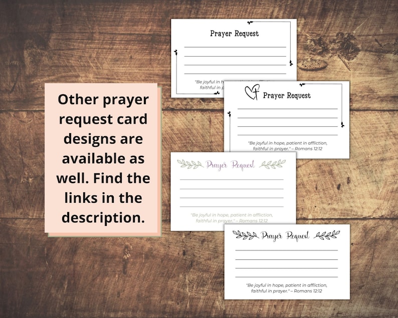Prayer Request Card Printable: Church Small Group Template (digital ...