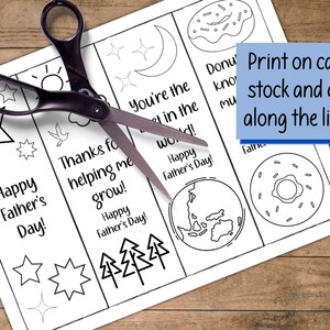 Printable Father's Day Coloring Bookmarks, DIY Gift for Dad, Gift for ...