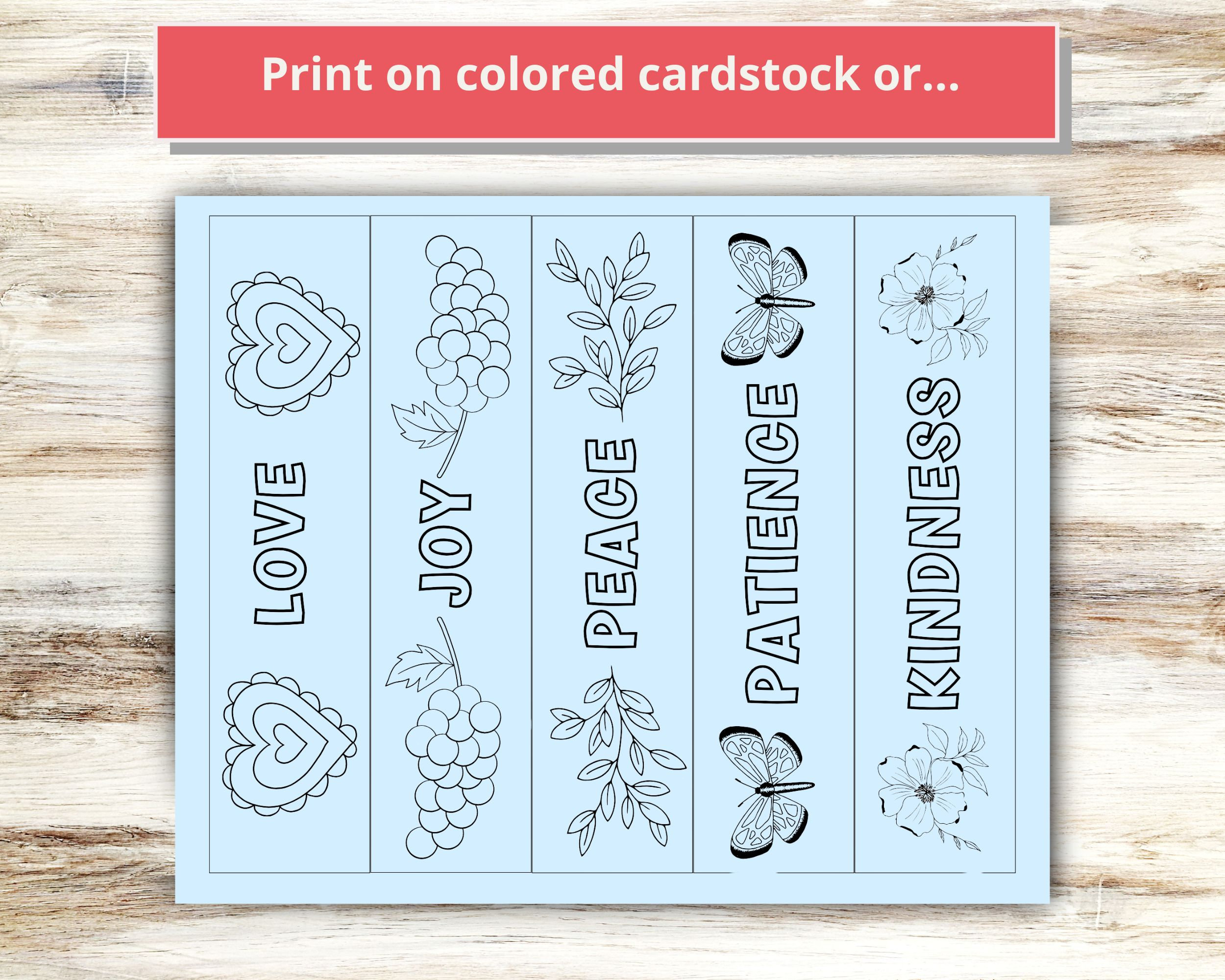 Printable Fruit of the Spirit Bookmarks, Bible Bookmark, Bookmark Set ...