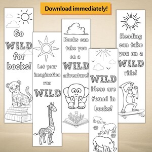 Printable Coloring Bookmarks for Kids | Safari Bookmarks | Printable ...
