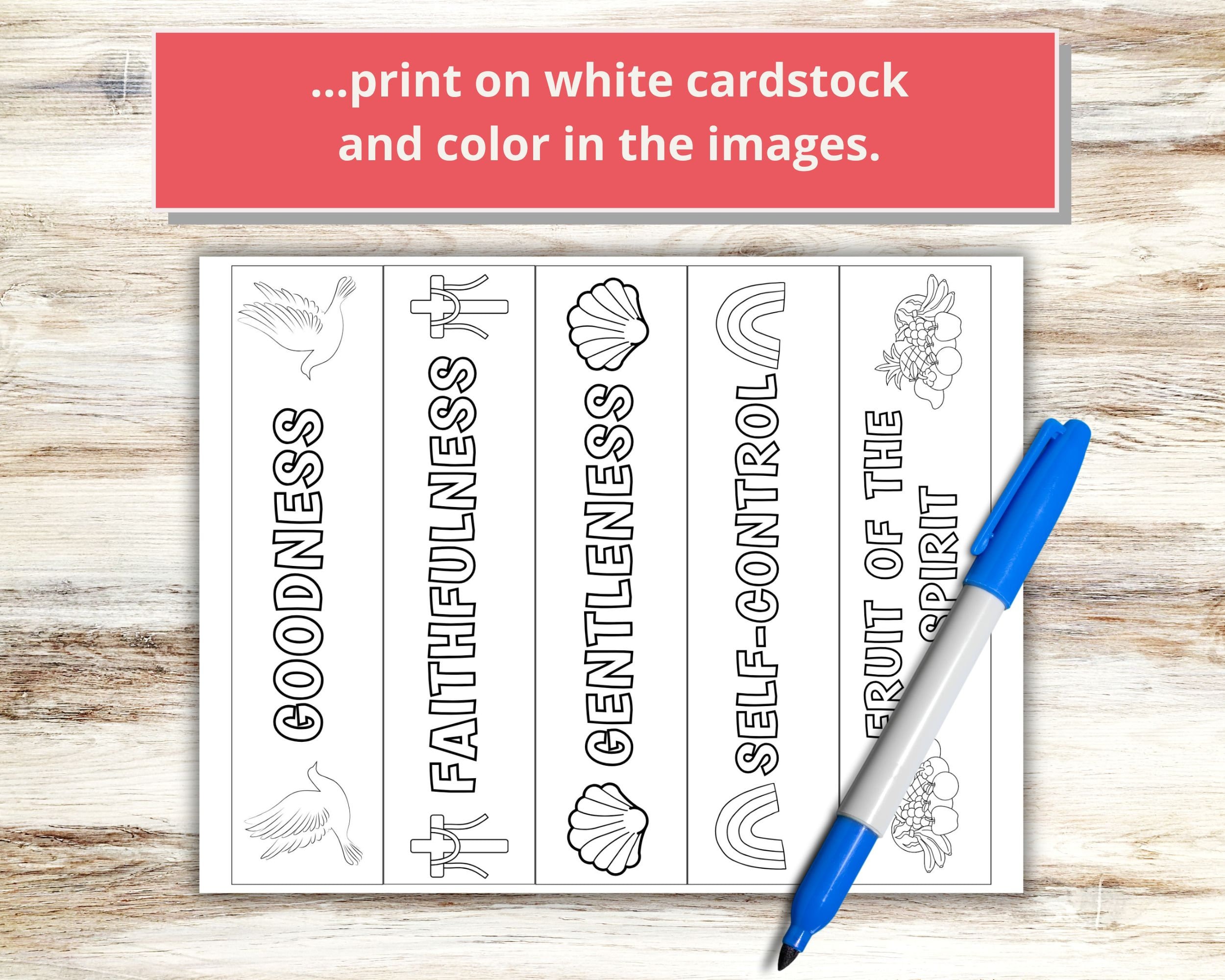 Printable Fruit of the Spirit Bookmarks, Bible Bookmark, Bookmark Set ...