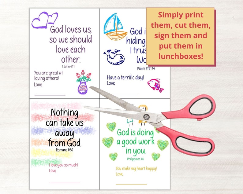 Christian Lunchbox Notes Printable | Personalized Lunchbox Notes for ...