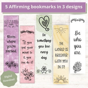 Printable Bookmarks, Bookmarks for Women, Digital Bookmarks, Bookmark ...