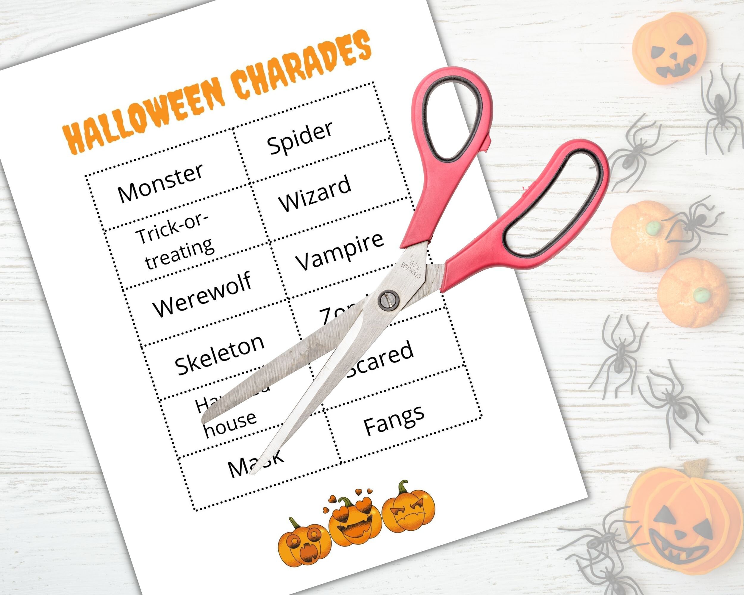 Editable Halloween Charades Printable Halloween Games - Etsy