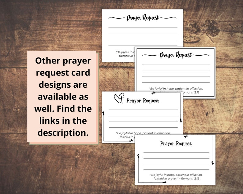 Printable Prayer Request Cards: Elegant Floral Design (digital Download ...