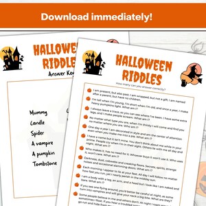 Halloween Game Printable | Riddles Game | Halloween Brain Teasers ...