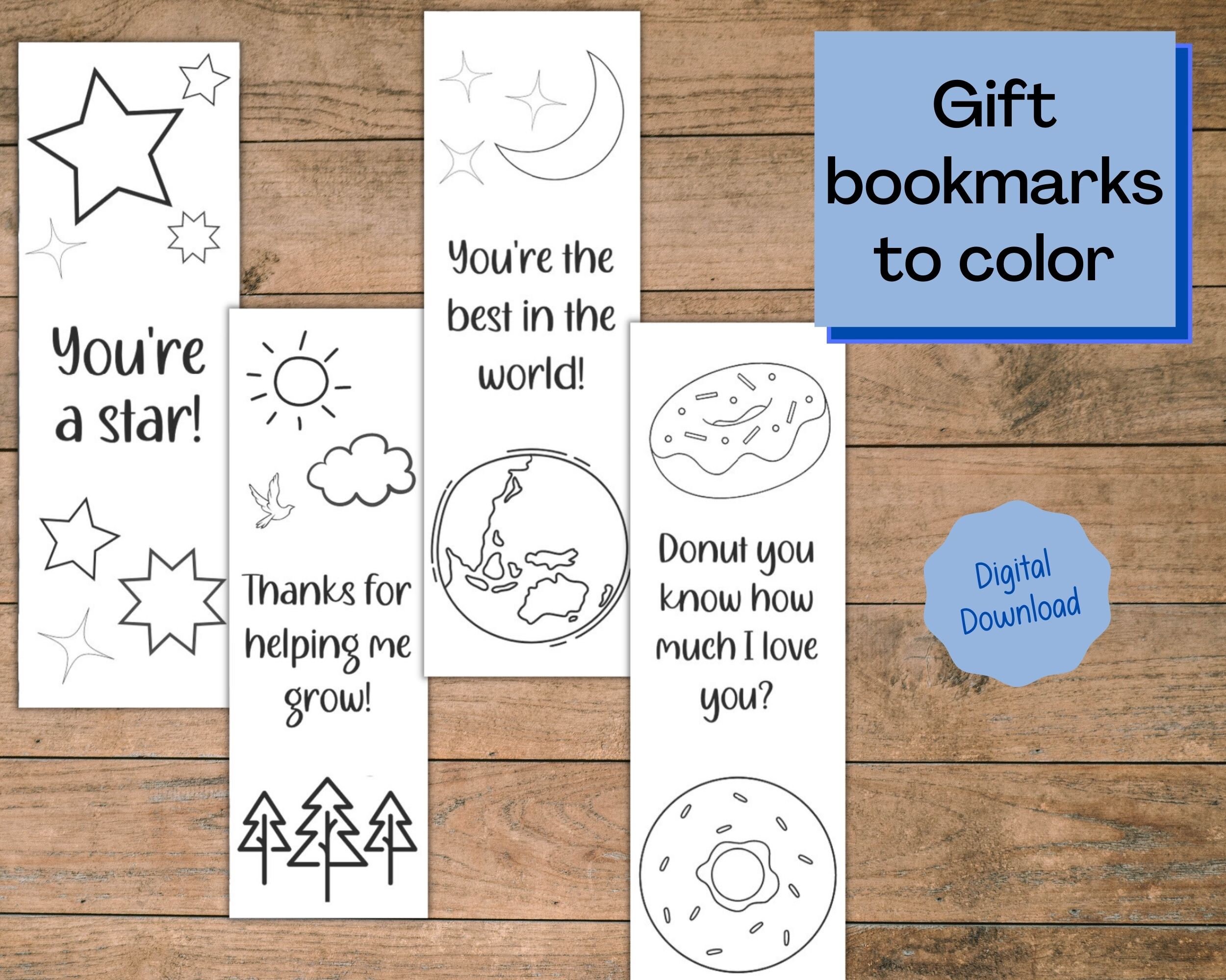 Printable Coloring Bookmarks With Sweet Sentiments Gift for - Etsy