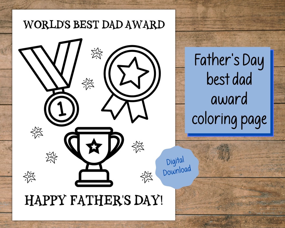 Printable Fathers Day Coloring Page Card Fathers Day Gift - Etsy México