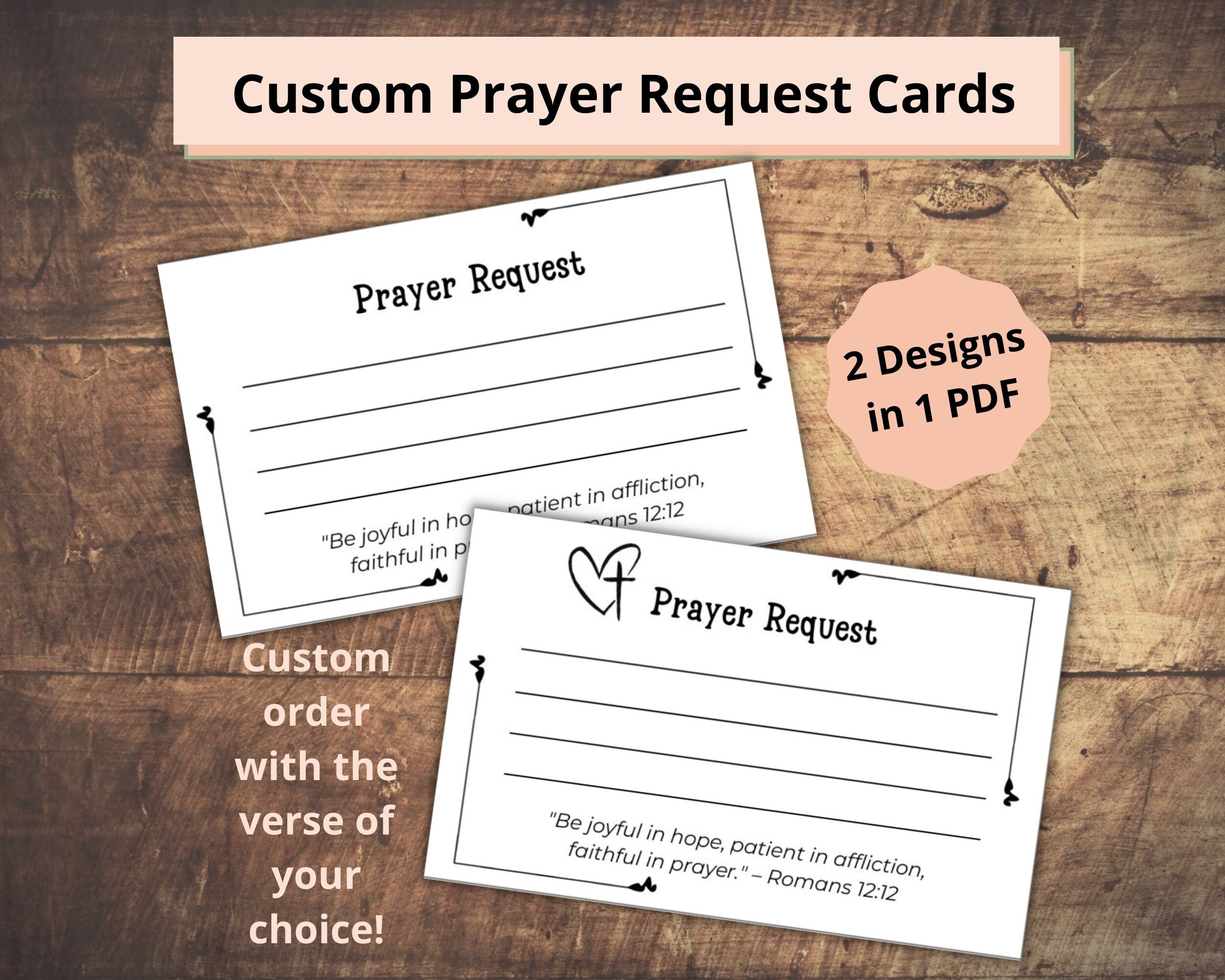 Custom Made Prayer Request Card Printable, Prayer Card Template ...