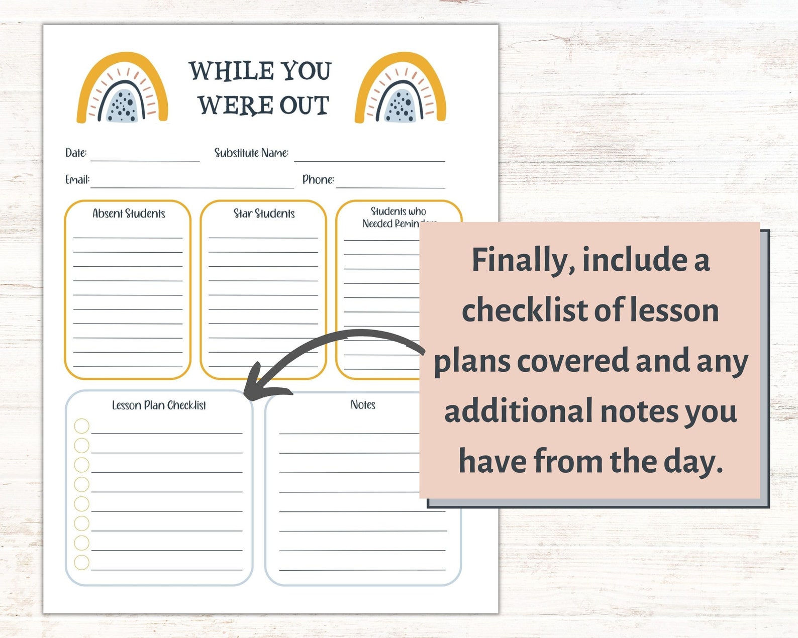 Substitute Mail Printable, Substitute Teacher Note, While You Were Out ...