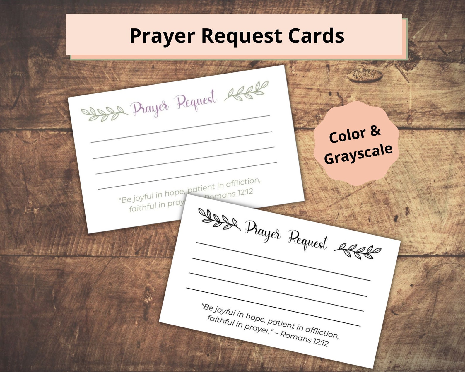 Printable Prayer Request Cards: Elegant Floral Design (digital Download ...