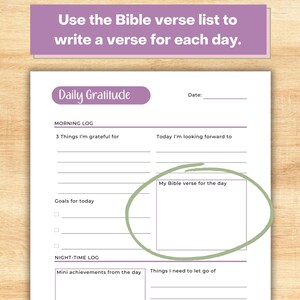 Printable Christian Gratitude Journal: Daily Bible Verses, Scripture ...