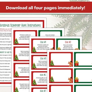 Indoor Christmas Scavenger Hunt | Indoor Christmas Treasure Hunt ...