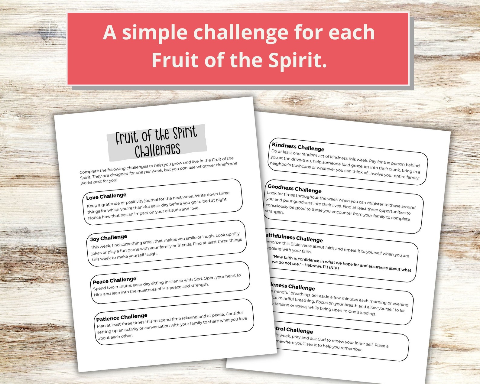 Fruit of the Spirit Challenges: Bible Study Activities (digital ...