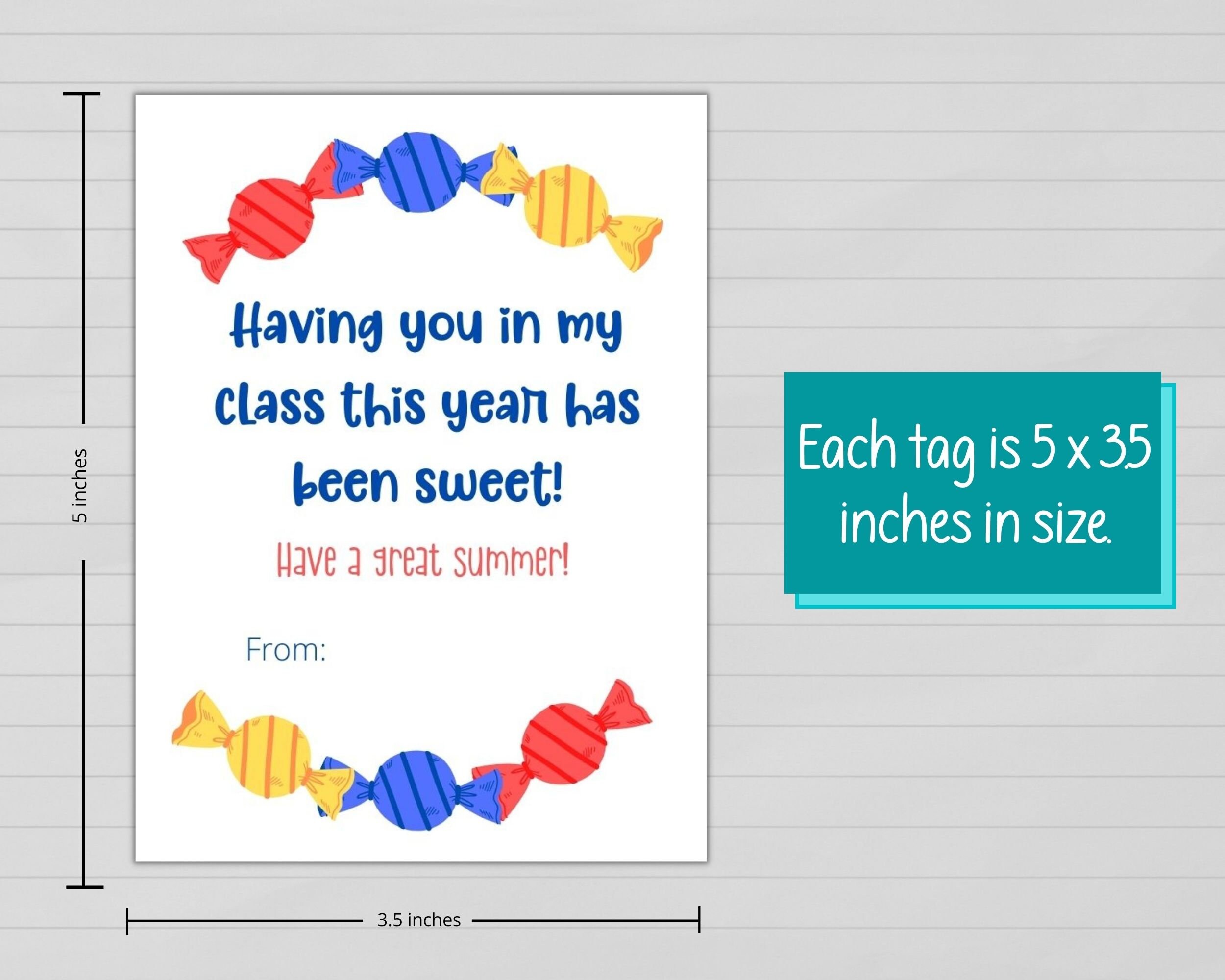 Printable End of Year Student Gift From Teacher | Teacher End of Year ...