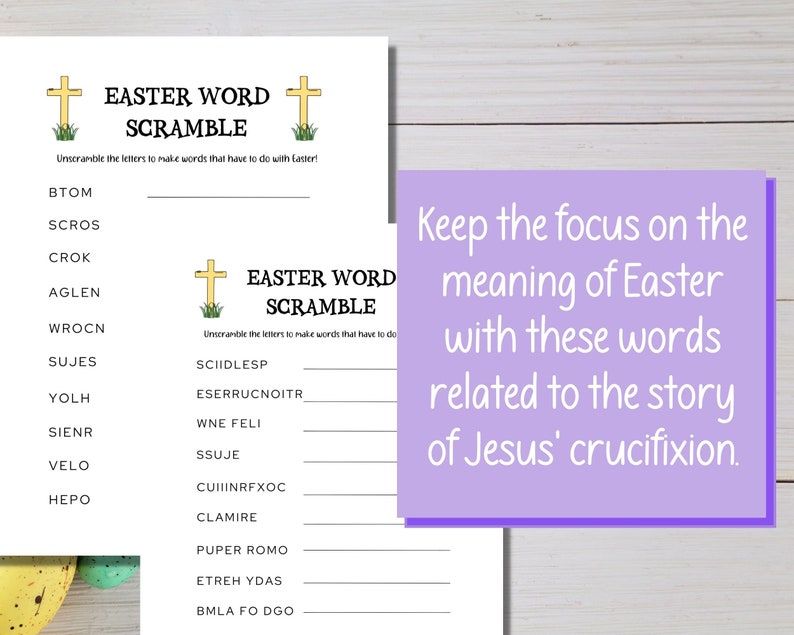 Religious Easter Word Scramble: Printable Activity (PDF Download) - Etsy