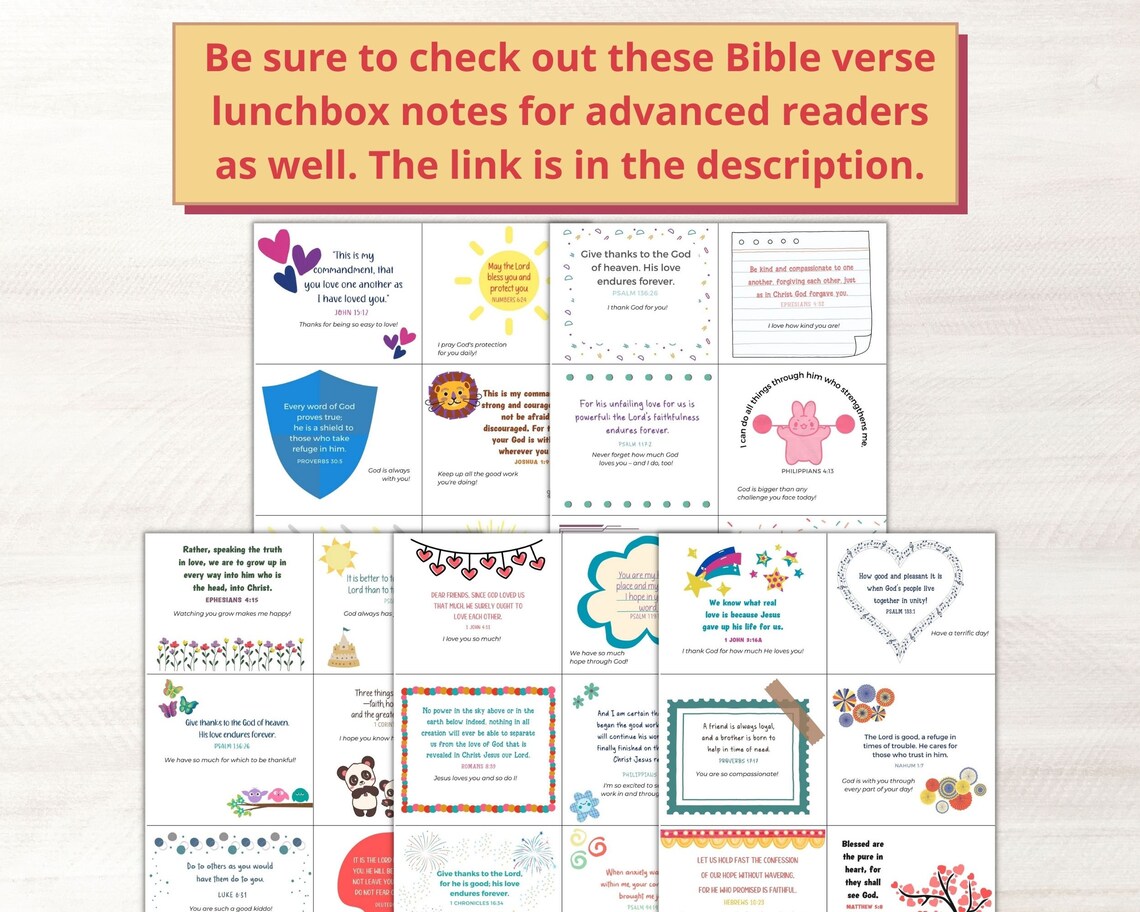Christian Lunchbox Notes Printable Personalized Lunchbox Notes for Kids ...