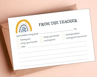 Farmhouse Boho Teacher Mail Note From the Teacher Teacher Report Good ...
