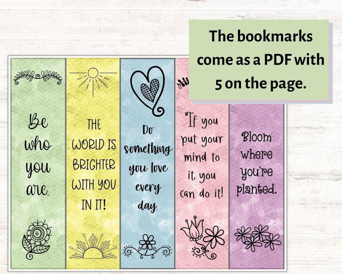 Printable Bookmarks Bookmarks for Women Digital Bookmarks Bookmark Set ...