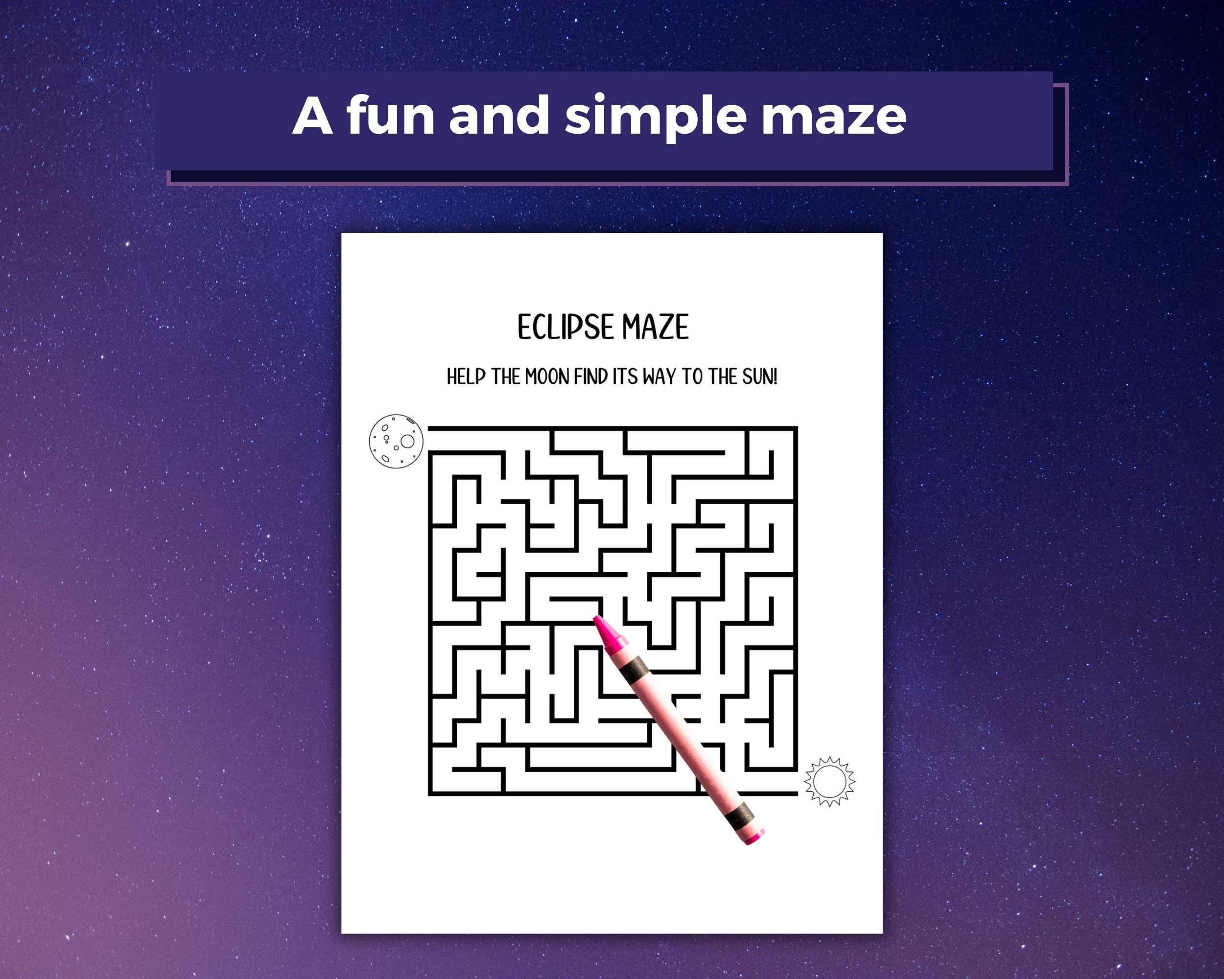 Printable Eclipse 2024 Activity Pages for Kids Eclipse Party Christian ...