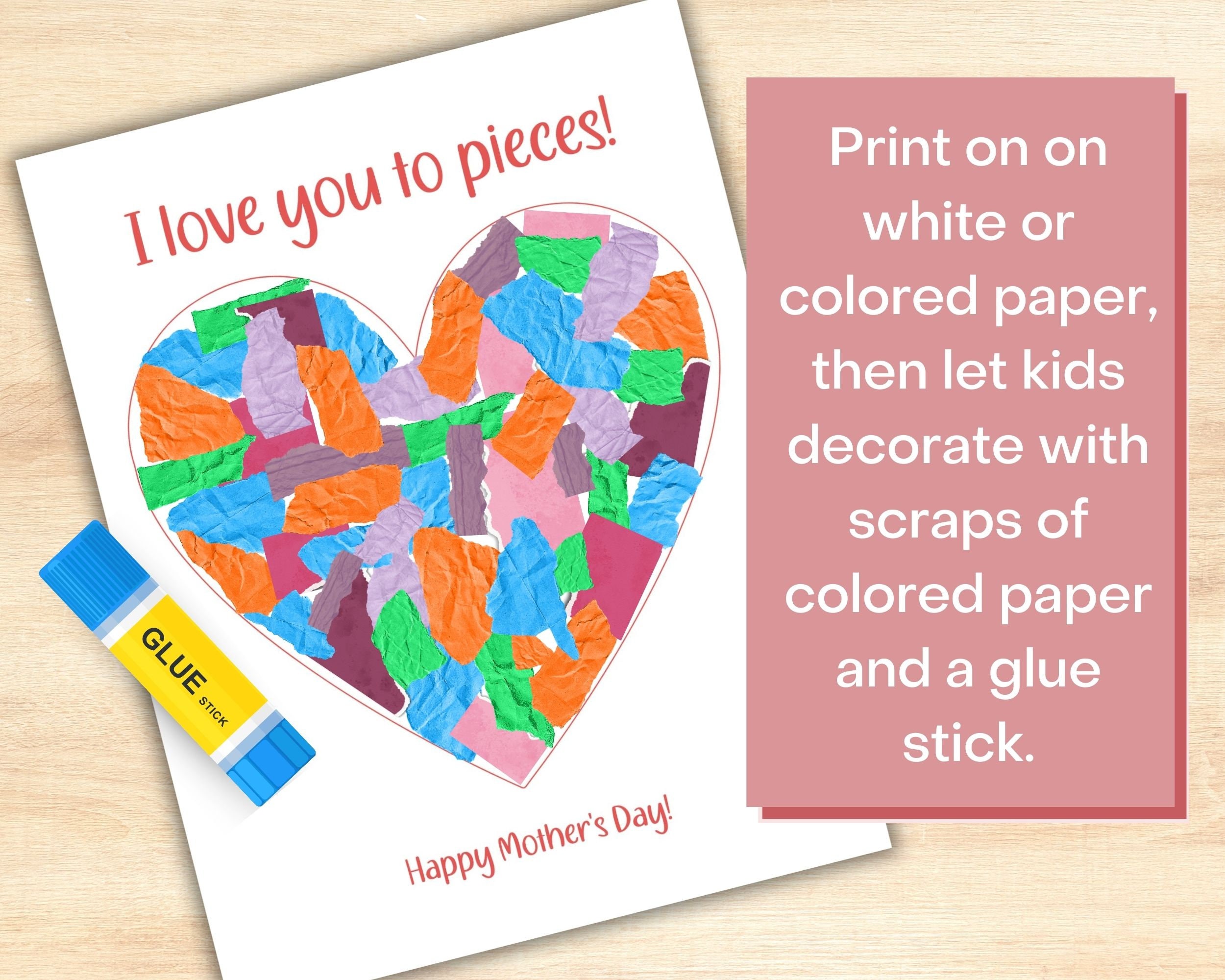 Mother's Day Heart Craft: Toddler & Preschool Gift (PDF Download) - Etsy
