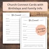 Church Connection Card Template Editable in Canva & Photoshop, Church ...