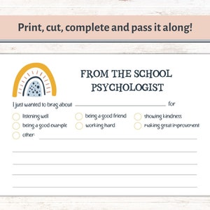 School Psychologist Office Note Printable | Boho School Psychologist ...