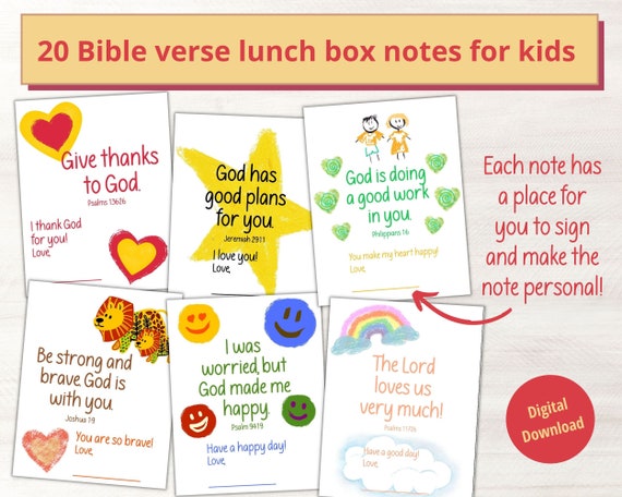 Christian Lunchbox Notes Printable Personalized Lunchbox - Etsy