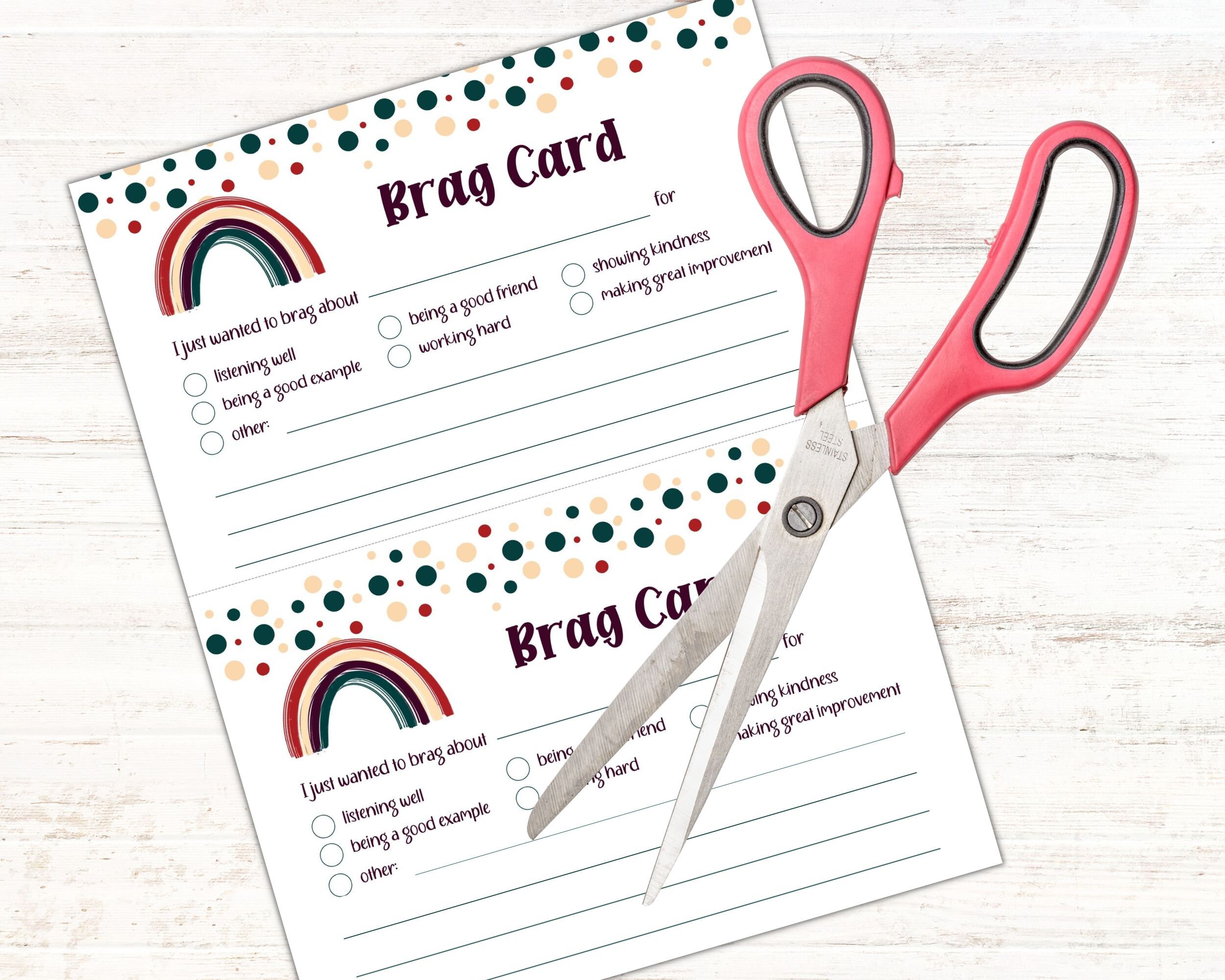 Brag Card Printable School Counselor Office Note Teacher - Etsy
