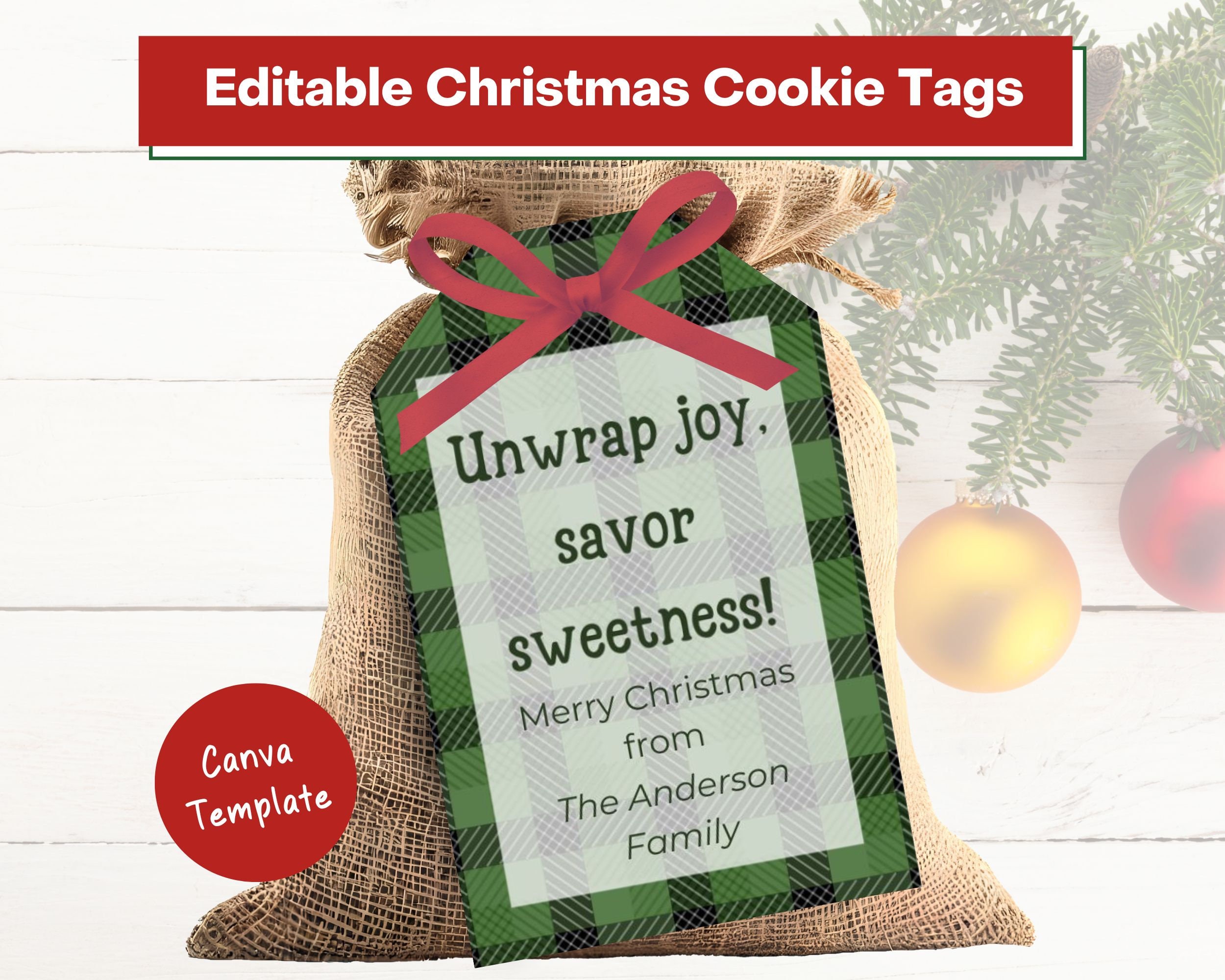 Christmas Treat Tag Christmas Cookie Tag Holiday Gift Tag - Etsy