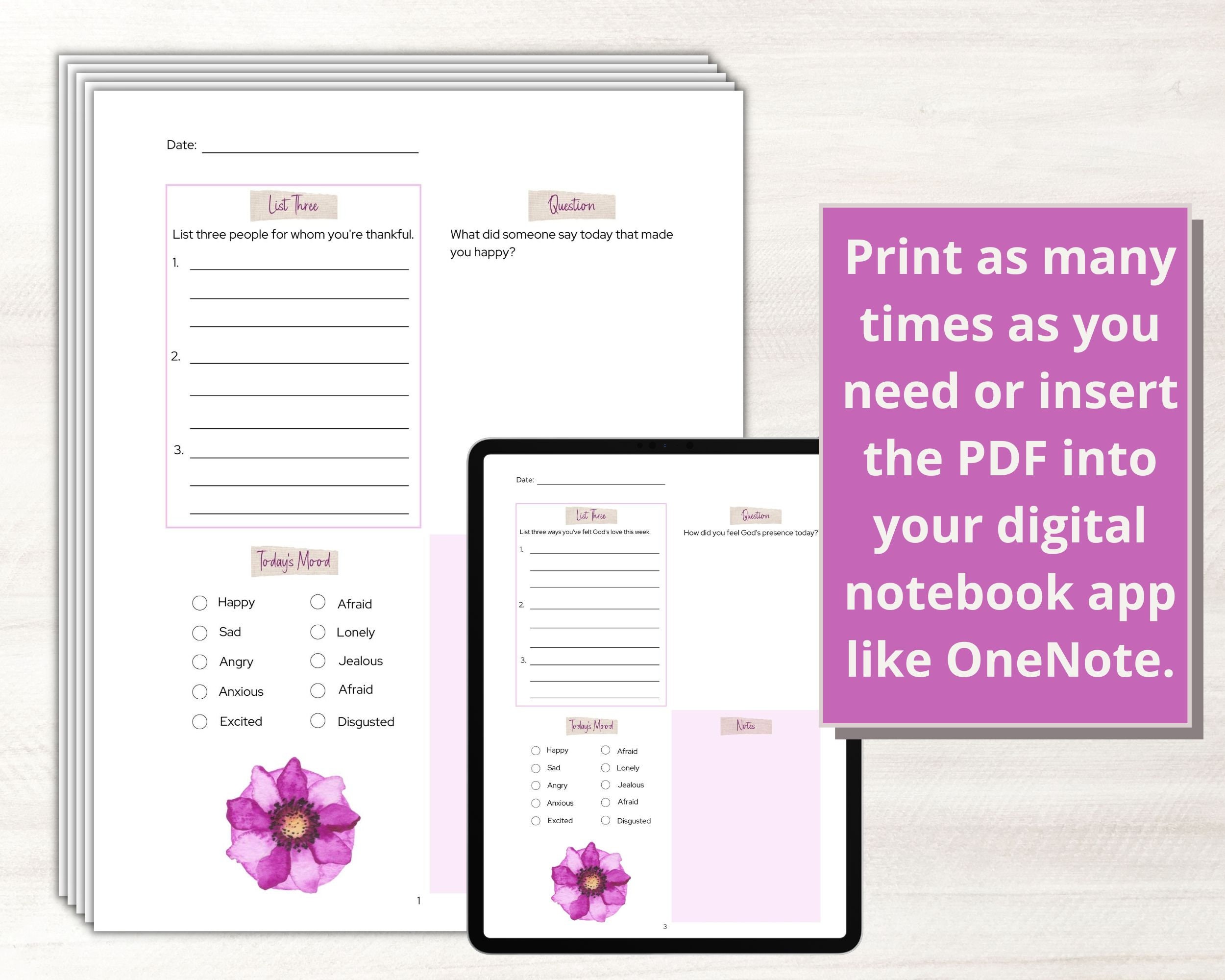 Gratitude Journal Printable for Christian Women, Prayer Journal ...