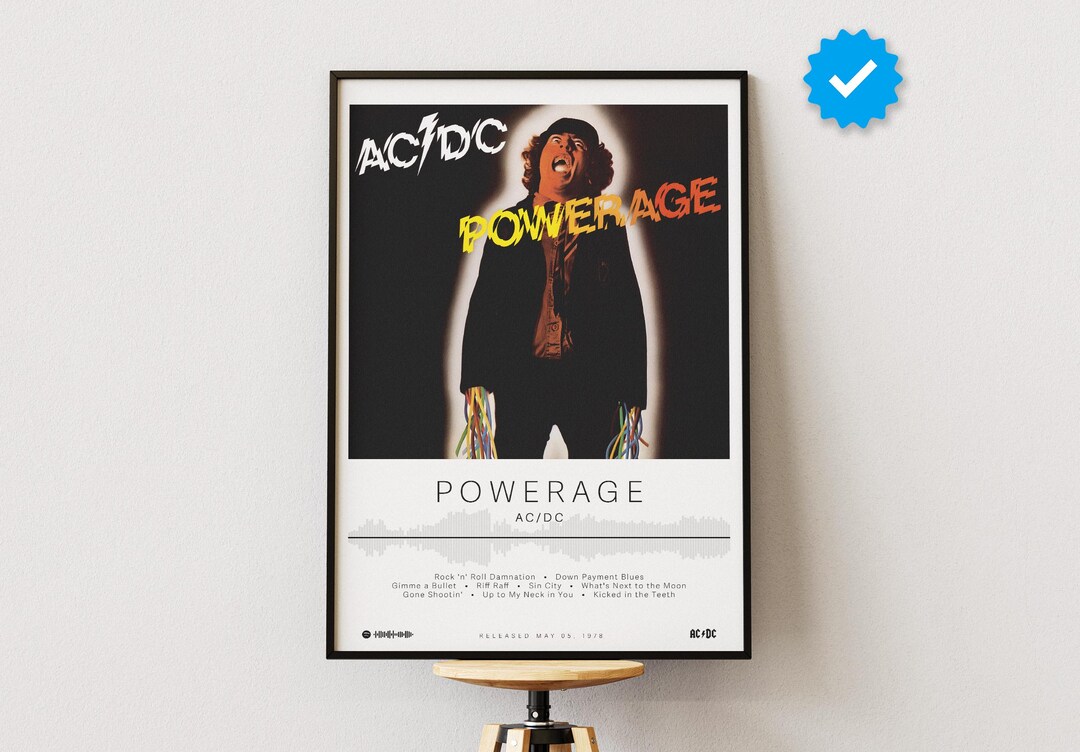 ACDC Poster | Powerage Poster | Album Poster Prints | Wall Decor ...