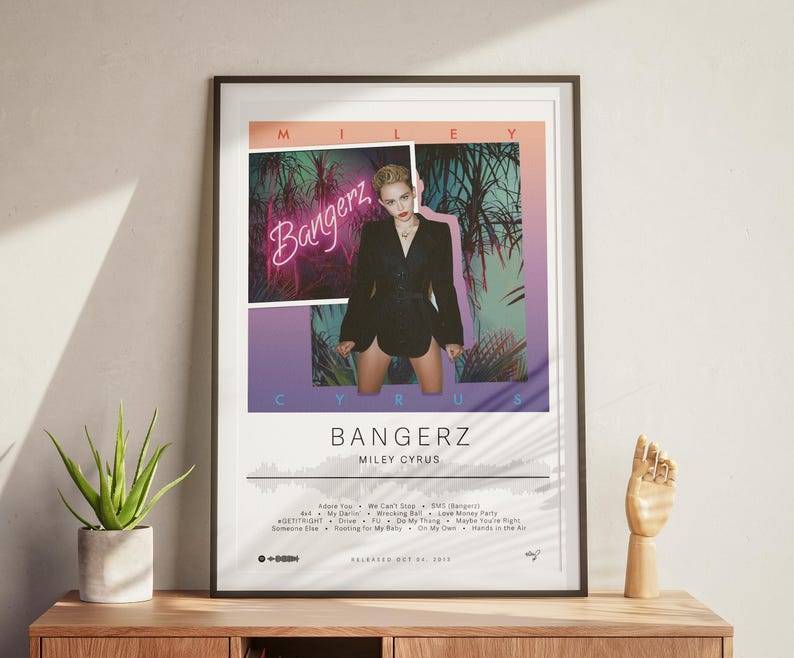 Miley Cyrus Poster | Bangerz Poster | Album Poster Prints | Wall Decor ...