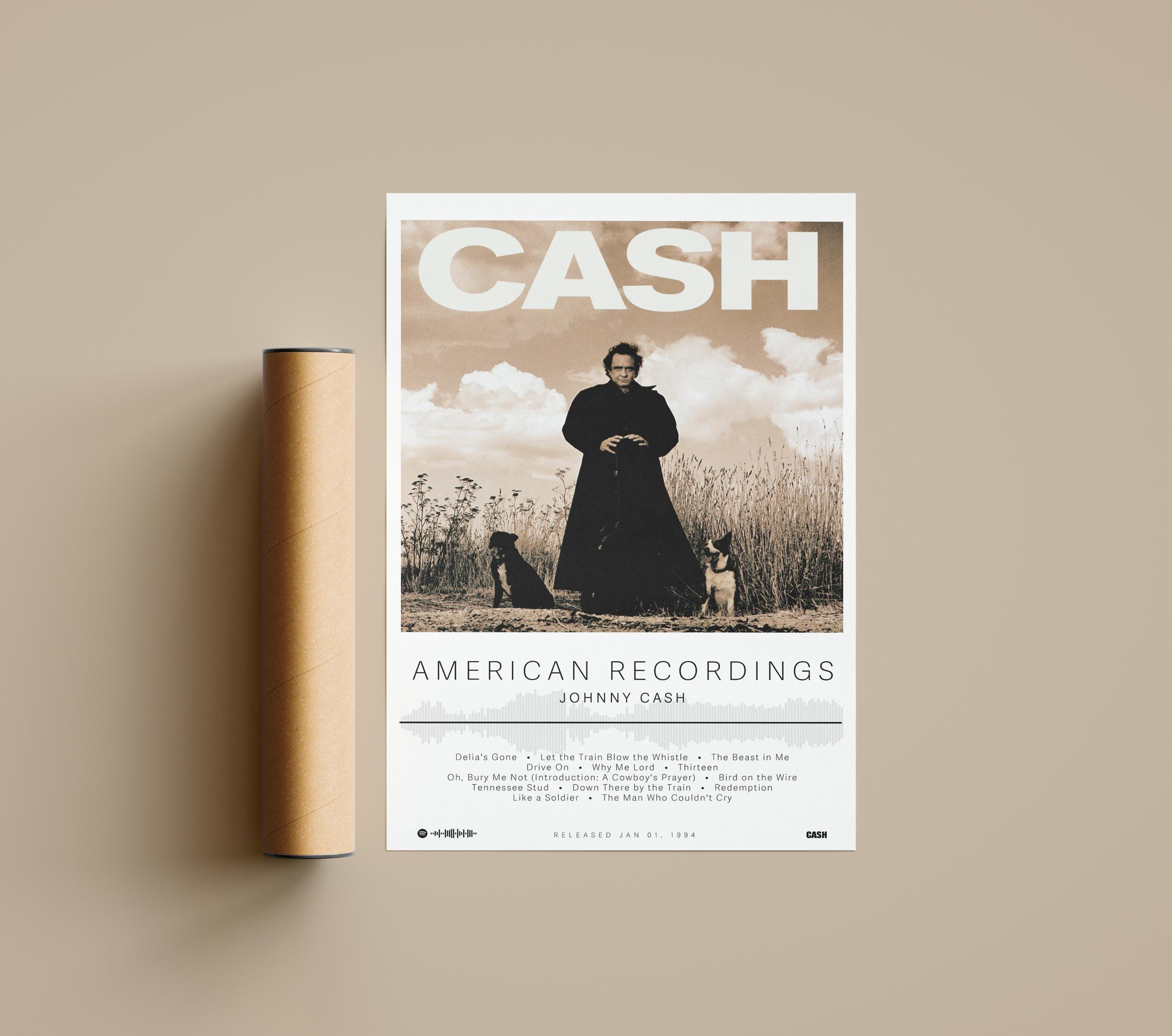 Johnny Cash Poster | American Recordings Poster | Album Poster Prints ...