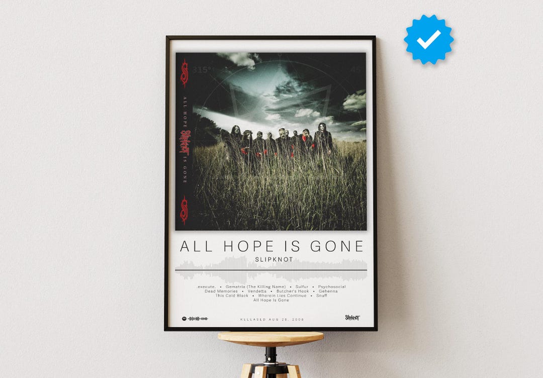 Slipknot Poster | All Hope is Gone Poster | Album Poster Prints | Wall ...