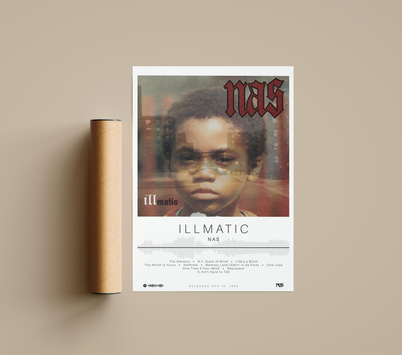 Nas Poster | Illmatic Poster | Album Poster Prints | Wall Decor Posters ...