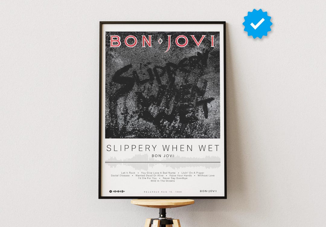 Bon Jovi Poster | Slippery When Wet Poster | Album Poster Prints | Wall ...