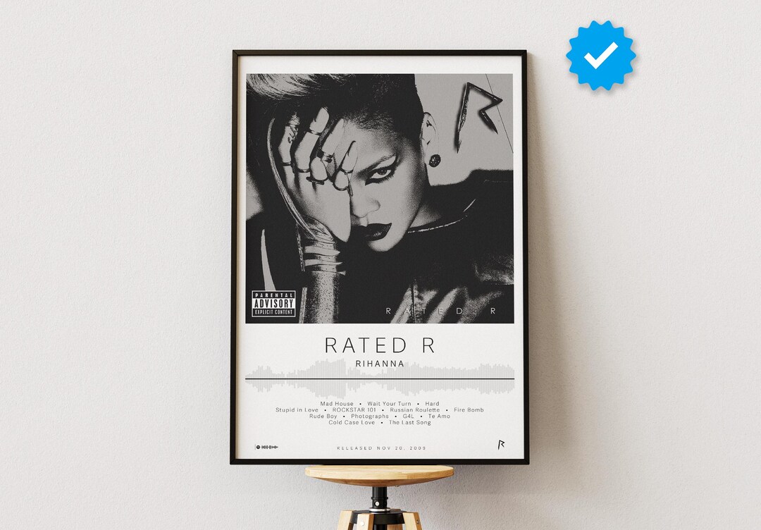Rihanna Poster | Rated R Poster | Album Poster Prints | Wall Decor ...