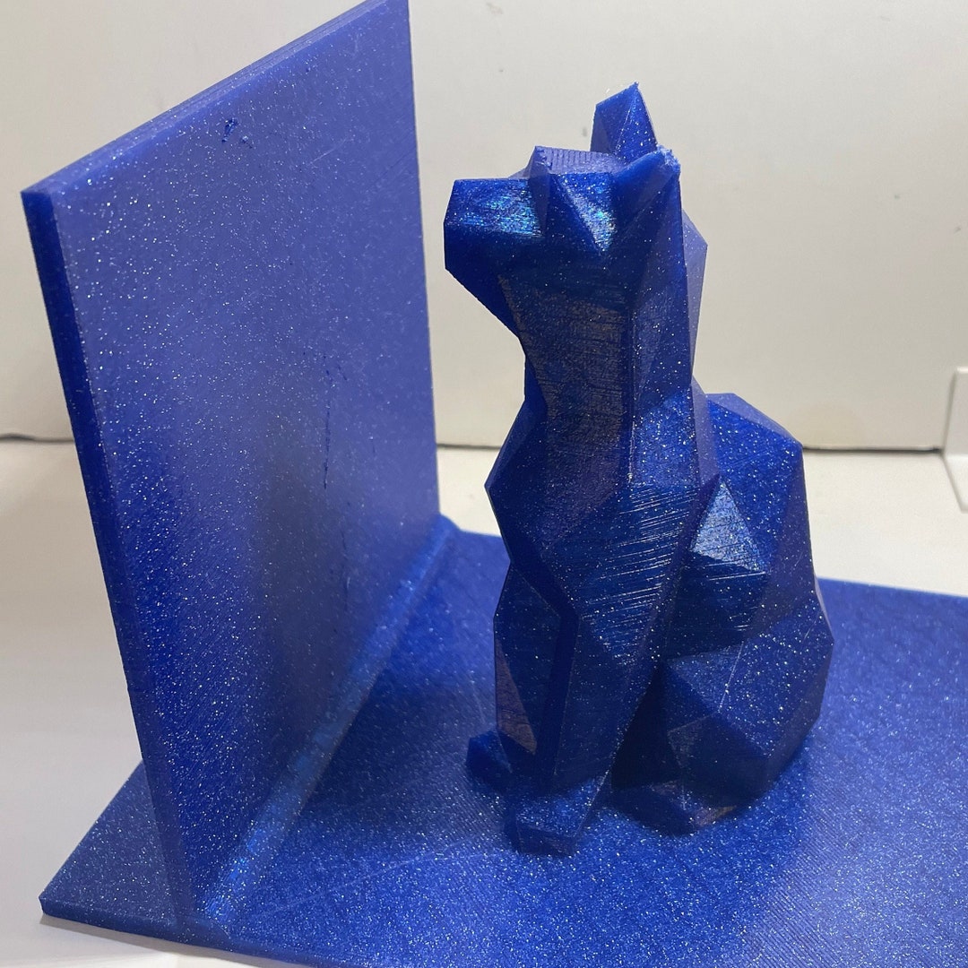 Low Poly Cat Bookend Shelf 3d Printed Book Accessories Library Book ...
