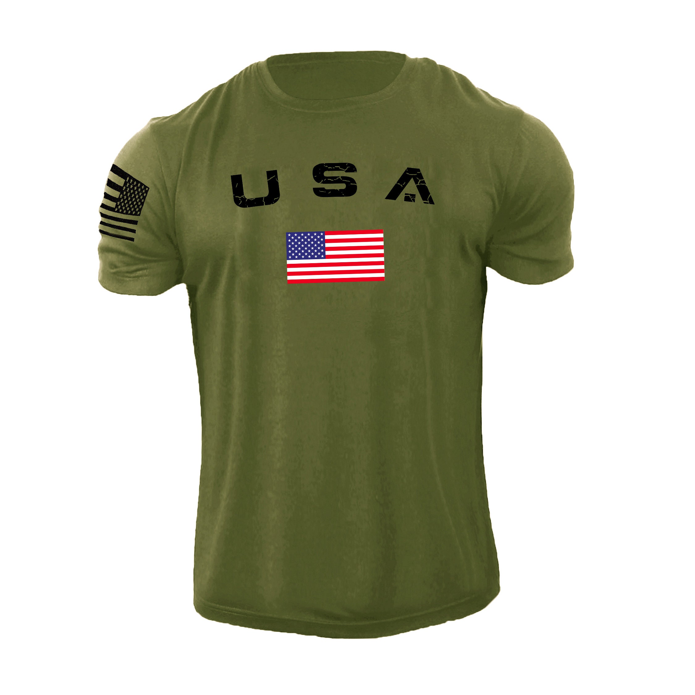 Men's USA Flag T Shirt American Patriotic 100% Cotton - Etsy