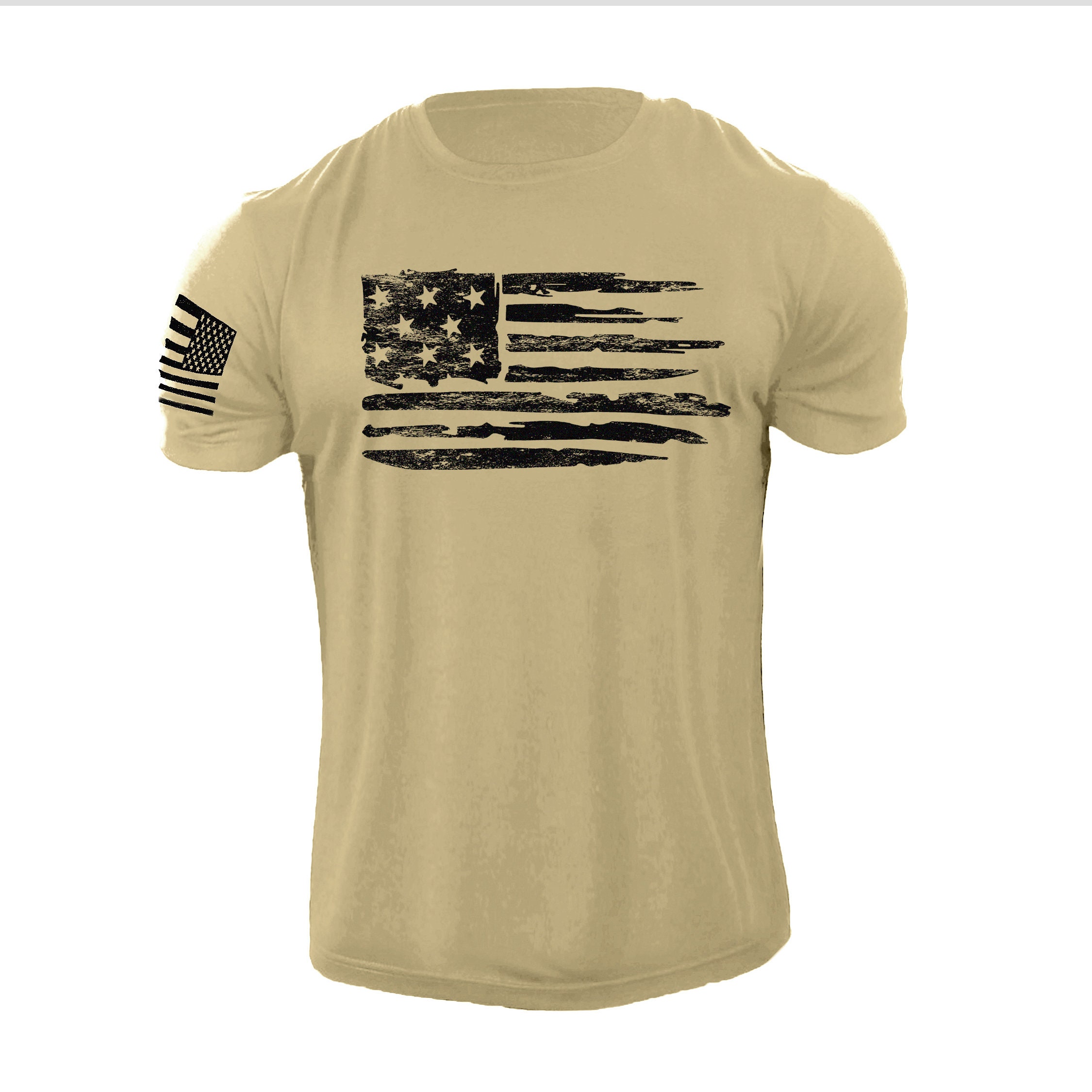 USA American Distressed Flag Patriotic Army Style T-shirt for Men - Etsy