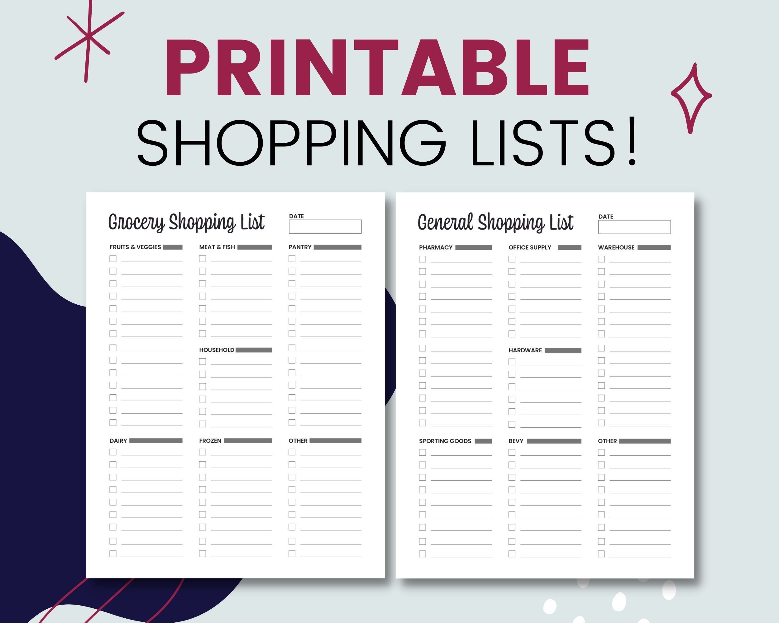 Office Supply Shopping List Template
